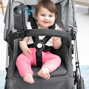 Skip Hop Portable Bladeless Stroller Fan, Adjustable 3 Speeds, Stroll & Connect, Grey