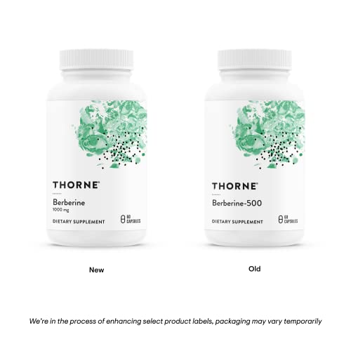 Thorne Berberine 1000 mg per Serving - Botanical Supplement - Support Heart Health, Immune System, Healthy GI, Cholesterol - Gluten-Free, Dairy-Free - 60 Capsules - 30 Servings