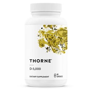 thorne vitamin d-5000 – vitamin d3 supplement – 5,000 iu – support healthy bones, teeth, muscles, cardiovascular, and immune function – nsf certified for sport – dairy-free, soy-free – 60 capsules