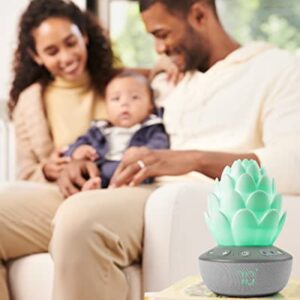 Skip Hop Baby Sound Machine, Cry Activated, Succulent Glow Soother, Grey White