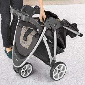 Chicco Viaro Quick-Fold Travel System, Includes Infant Car Seat and Base, Stroller and Car Seat Combo, Baby Travel Gear | Black/Black