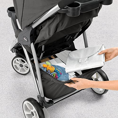 Chicco Viaro Quick-Fold Travel System, Includes Infant Car Seat and Base, Stroller and Car Seat Combo, Baby Travel Gear | Black/Black