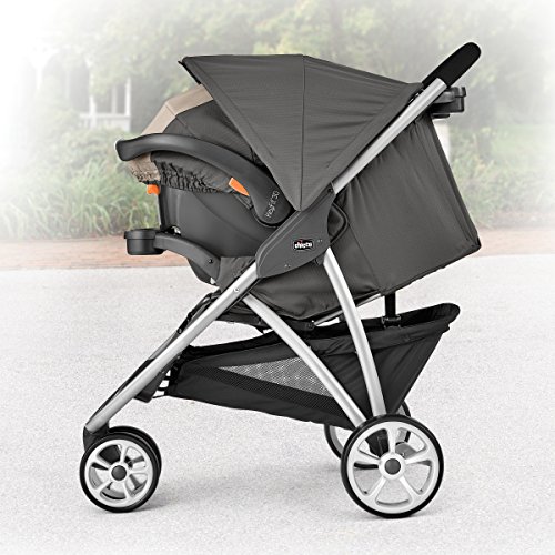 Chicco Viaro Quick-Fold Travel System, Includes Infant Car Seat and Base, Stroller and Car Seat Combo, Baby Travel Gear | Black/Black