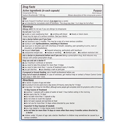 Equate Omeprazole and Sodium Bicarbonate Capsules, 20 mg/1100 mg, Acid Reducer, 42 Count Plus Luall Fridge Magnet