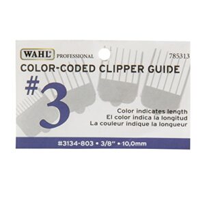 Wahl Professional #3 Color Coded Guide Comb Attachment 3/8" (10.0mm) –3134-803 - Great for Professional Stylists and Barbers - Blue