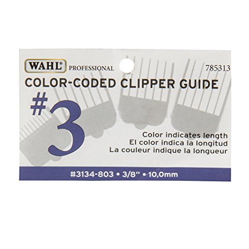 Wahl Professional #3 Color Coded Guide Comb Attachment 3/8" (10.0mm) –3134-803 - Great for Professional Stylists and Barbers - Blue