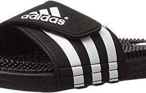 adidas Men's Adissage Slides Sandal, Black/White/Black, 12