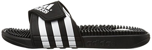 adidas Men's Adissage Slides Sandal, Black/White/Black, 12