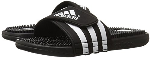 adidas Men's Adissage Slides Sandal, Black/White/Black, 12