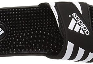 adidas Men's Adissage Slides Sandal, Black/White/Black, 12