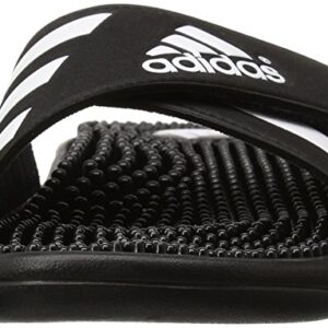 adidas Men's Adissage Slides Sandal, Black/White/Black, 12