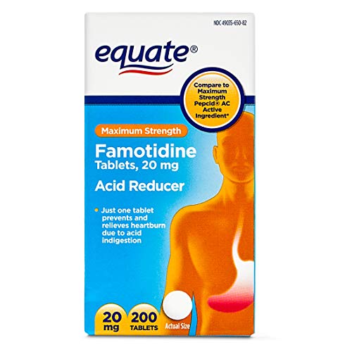 Equate Maximum Strength Acid Reducer Famotidine Tablets, 20 Milligram (200 Count)