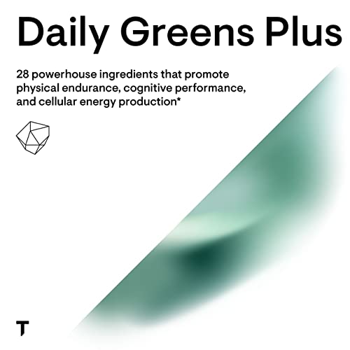 Thorne Daily Greens Plus - Comprehensive Greens Powder with Matcha, Spirulina, Moringa and Adaptogen, Mushroom and Antioxidant Blends - Refreshing, Mint Flavor 6.7 Oz - 30 Servings