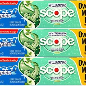 Crest Complete Multi-Benefit Whitening + Scope Minty Fresh Flavor Toothpaste 2.7 Oz, Pack of 3