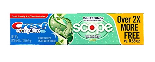 Crest Complete Multi-Benefit Whitening + Scope Minty Fresh Flavor Toothpaste 2.7 Oz, Pack of 3