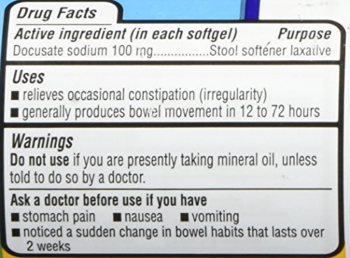 Equate - Stool Softener 100 mg, 140 Capsules (Compare to Colace) (1)