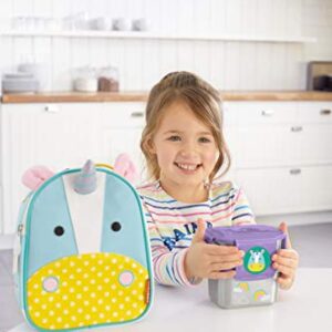 Skip Hop Toddler Stainless Steel Lunch Box Kit, Zoo, Unicorn