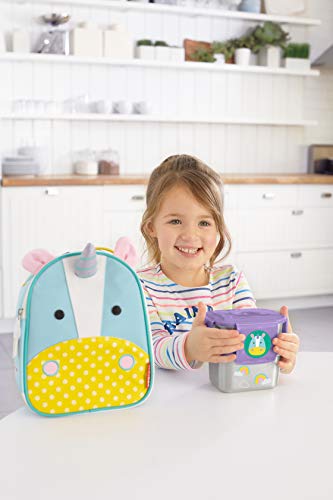 Skip Hop Toddler Stainless Steel Lunch Box Kit, Zoo, Unicorn