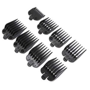 8 pcs professional hair clipper combs guides, wahl replacement guards set #3171-400 – 1/8” to 1” fits most size wahl clippers/trimmers, black