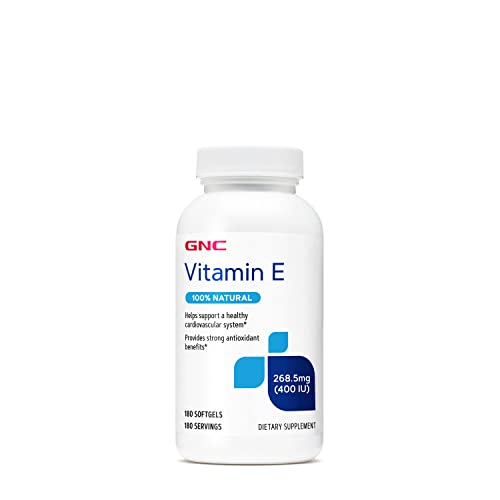 GNC Vitamin E 400IU, 180 Softgels, Supports Healthy Cardiovascular System