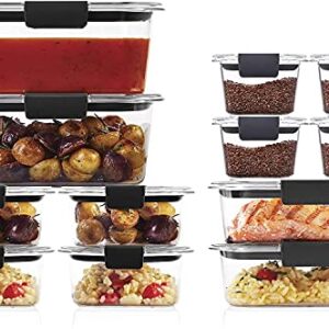 Rubbermaid Brilliance Storage Plastic Lids | BPA Free, Leak Proof Food Container, Clear, 24-Piece