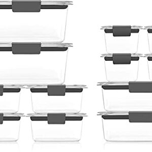 Rubbermaid Brilliance Storage Plastic Lids | BPA Free, Leak Proof Food Container, Clear, 24-Piece