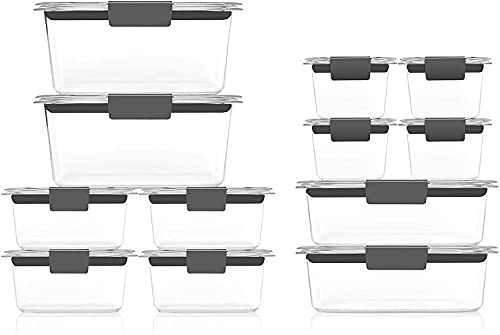 Rubbermaid Brilliance Storage Plastic Lids | BPA Free, Leak Proof Food Container, Clear, 24-Piece