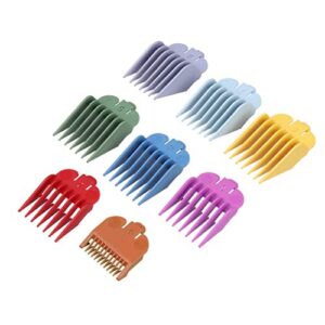 8 pcs professional colorful hair clipper combs guide accessories, wahl replacement guards set #3171-500 – 1/8” to 1” great for all wahl clippers/trimmers, random colors