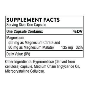 Thorne Magnesium CitraMate - Magnesium Supplement with Citrate-Malate - Support Heart, Skeletal Muscles, Cardiac, Lung Function, and Bone Density - Gluten-Free, Dairy-Free, Soy-Free - 90 Capsules