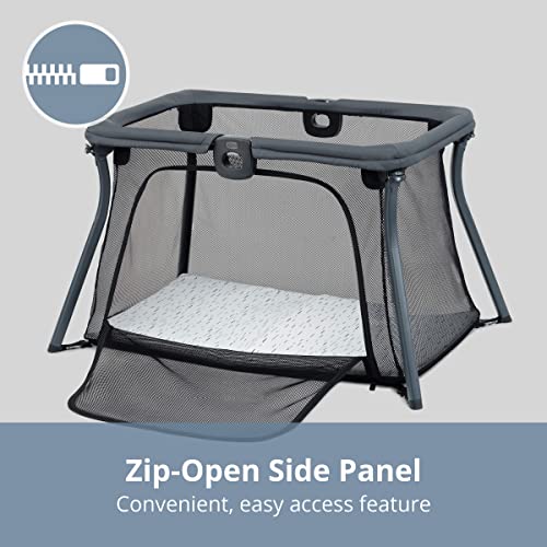 Chicco Alfa Lite® Lightweight Travel Playard, Portable Playpen for Babies and Toddlers, Snap-Open/Compact Fold Design,13 lbs., Baby Travel Essential | Midnight/Navy