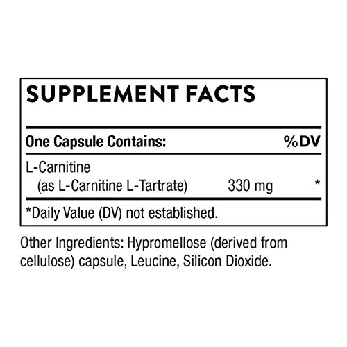 Thorne L-Carnitine - Amino Acid Supplement to Support Fat Metabolism and Energy Production - 60 Capsules