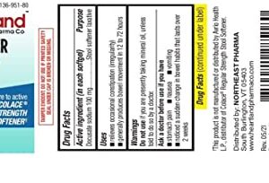 Heartland Pharma Docusate Sodium 100mg Laxatives Stool Softener Softgel - Regular Strength Stool Softener - Actual Size - Gentle, Dependable, and Stimulant-Free - (100 Count)