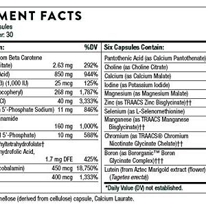 Thorne Men's Multi 50+ - Daily Multivitamin and Nutrients for Men Without Iron and Copper to Support Healthy, Active Lifestyle - Gluten-Free, Soy-Free - 180 Capsules - 30 Servings