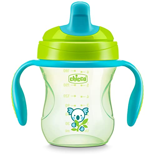 Chicco Semi-Soft Spout Trainer Spill-Free Sippy Cup 7oz. Green 6m+