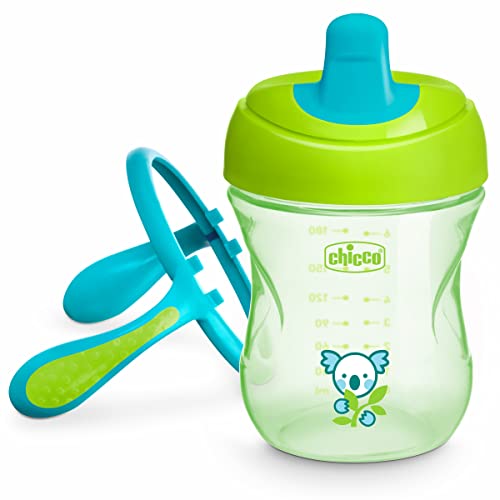 Chicco Semi-Soft Spout Trainer Spill-Free Sippy Cup 7oz. Green 6m+