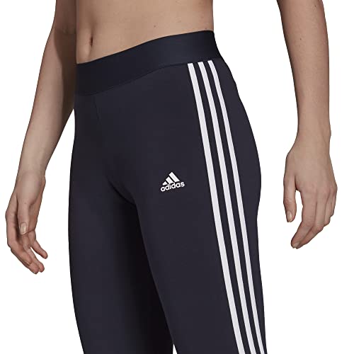 adidas Women's Standard Loungewear Essentials 3-Stripes Leggings, Legend Ink/White, Medium