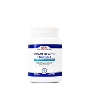 GNC Preventive Nutrition Brain Health Formula, 60 Caplets, Supports Memory Function and Enhances Circulation