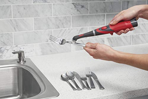 Rubbermaid Reveal Cordless Battery Power Scrubber Home Kit, 18 Pieces, Red, Multi-Purpose Scrub Brush Cleaner for Grout/Tile/Bathroom/Shower/Bathtub, Water Resistant, Lightweight, Ergonomic Grip