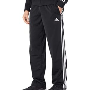 adidas Men's Essentials Warm-Up Open Hem 3-Stripes Tracksuit Bottoms, Black/White, Medium