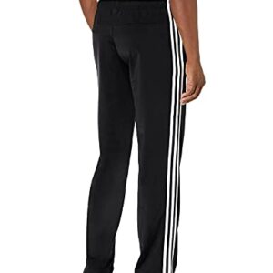 adidas Men's Essentials Warm-Up Open Hem 3-Stripes Tracksuit Bottoms, Black/White, Medium