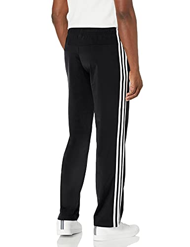 adidas Men's Essentials Warm-Up Open Hem 3-Stripes Tracksuit Bottoms, Black/White, Medium