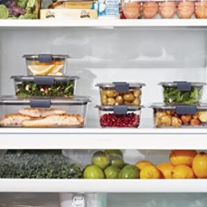 Rubbermaid 10-Piece Brilliance Food Storage Containers with Lids for Lunch, Meal Prep, and Leftovers, Dishwasher Safe, 3.2-Cup, Clear/Grey, 5-Pack