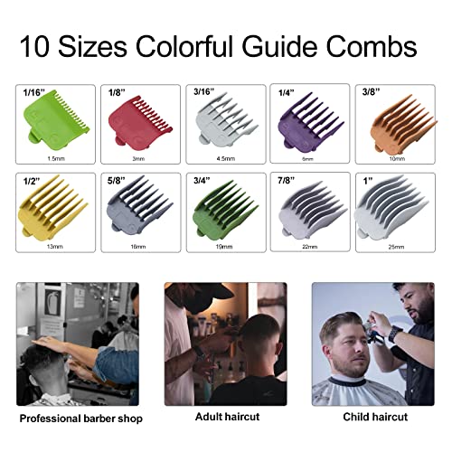 Professional Hair Clipper Guards Guide Combs,from 1/16inch to 1inch(1.5-25mm),Compatible with Wahl Professional Clippers/Trimmer