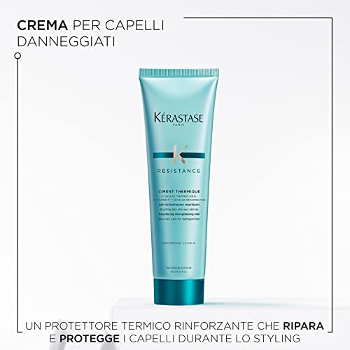 KERASTASE Resistance Ciment Thermique Hair Serum and Blow Dry Primer | Heat Protectant for Damaged Hair | Reduces Breakage and Hydrates Hair | For All Hair Types | 5.1 Fl Oz