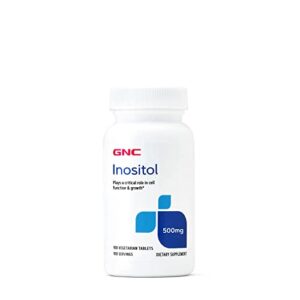 gnc inositol 500mg, 100 tablets, supports cell function and growth