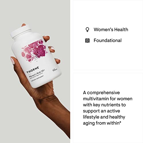 Thorne Women's Multi 50+ - Daily Multivitamin Without Iron and Copper for Women - Comprehensive, Foundational Support - Bone and Immune System Health - Gluten-Free - 180 Capsules - 30 Servings