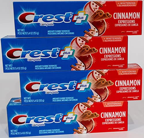 Crest Plus Complete + Whitening Cinnamon Rush Expressions 5.4 oz (4 Pack) 5.4 Ounce (Pack of 4)