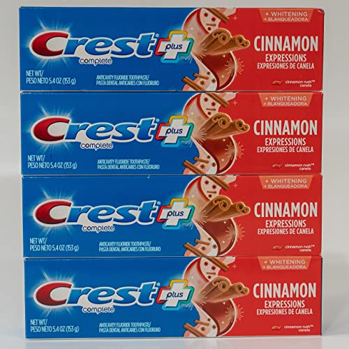 Crest Plus Complete + Whitening Cinnamon Rush Expressions 5.4 oz (4 Pack) 5.4 Ounce (Pack of 4)