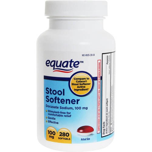 Equate Stool Softener, Docusate Sodium, 100mg, 280ct, Compare to Colace