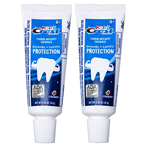 Crest Kids Advanced Toothpaste Enamel + Cavity Protection with Fluoride for Anticavity, Travel Size 0.85oz (24g) - Pack of 2